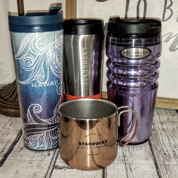 Starbucks | Kitchen | 4pc Starbucks Stainless Steel Coffee Cups ...